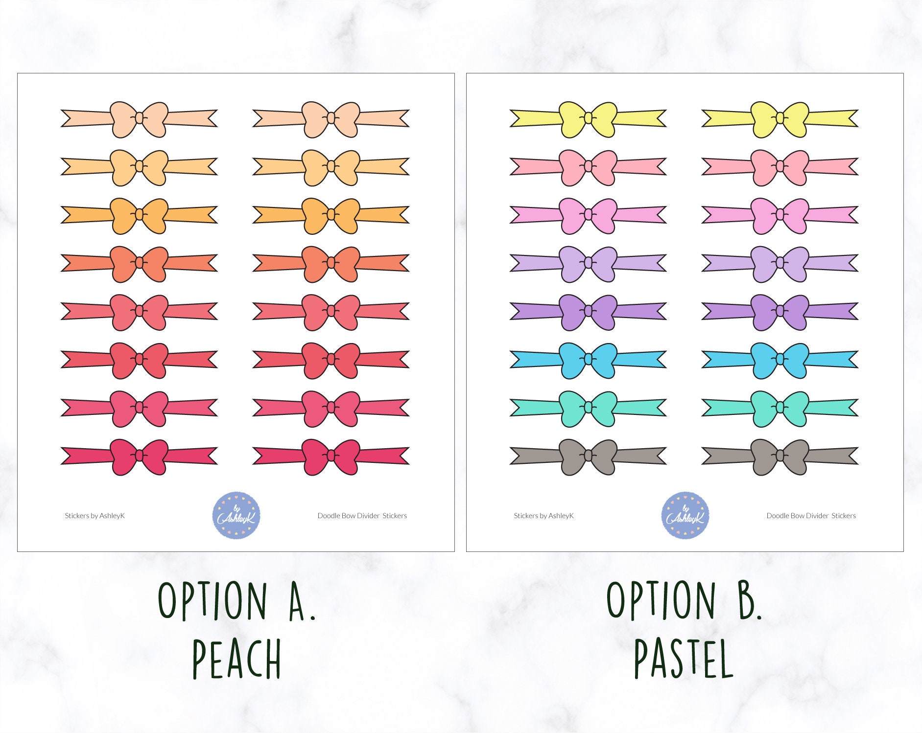 Doodle Bow Divider Stickers Bow Divider Planner Stickers - Etsy Australia