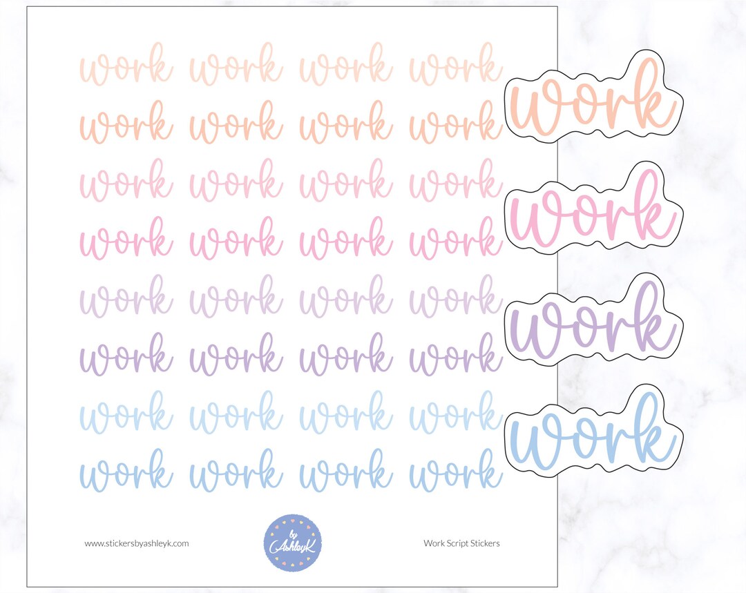 Work Script Planner Stickers | Work Header Stickers | Work Planner ...