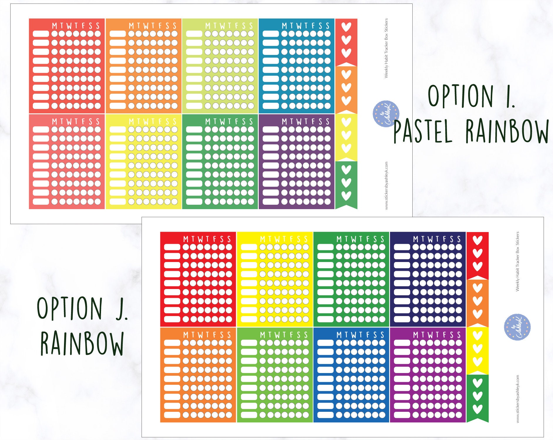 Weekly Habit Tracker Box Planner Stickers | Habit Tracker Stickers ...