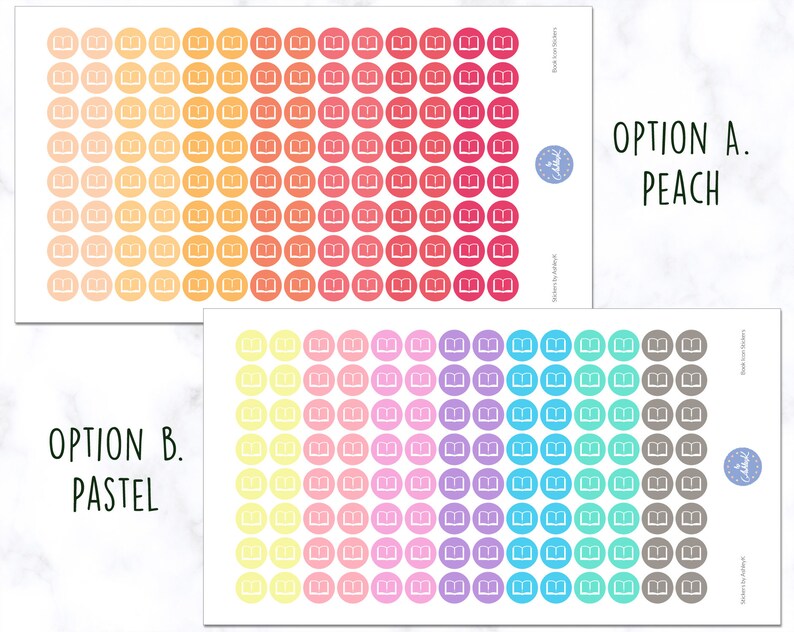 Book Icon Round Planner Stickers | Reading Planner Stickers | Book Icon ...