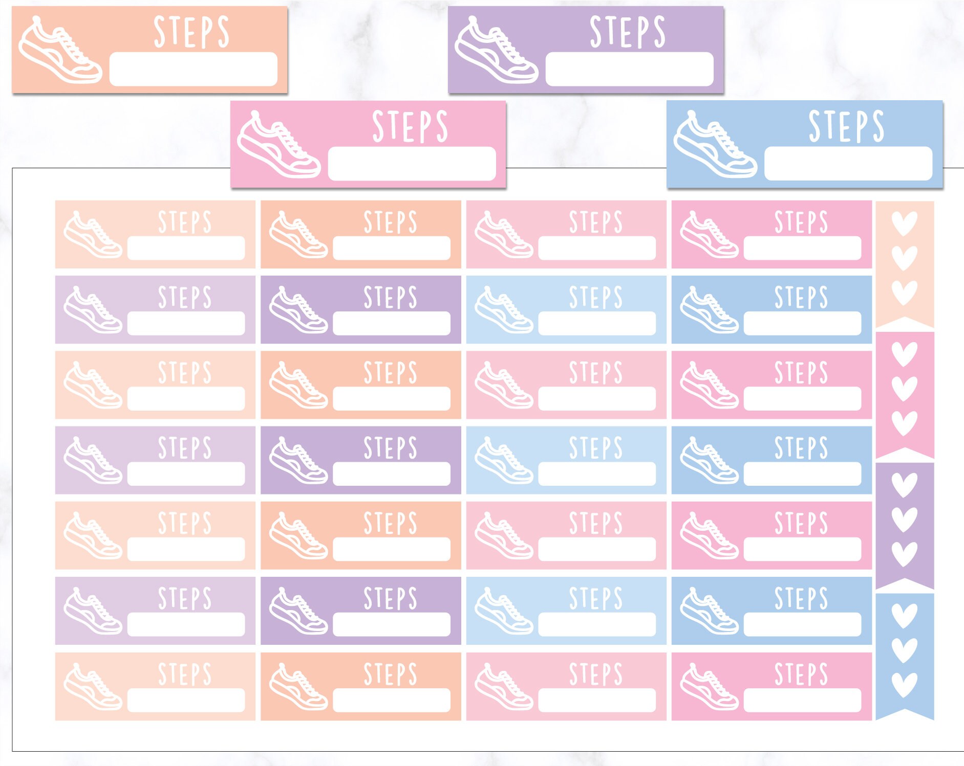 Steps Planner Stickers Steps Tracker Stickers Workout | Etsy
