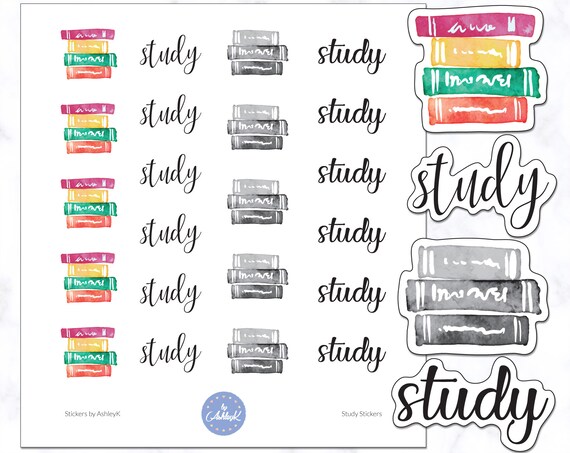 Study Stickers Books Stickers Reading Stickers Study | Etsy