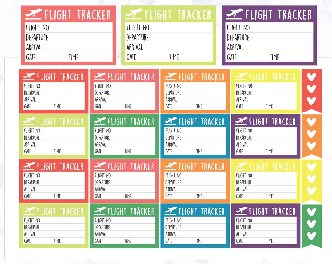 Flight Tracker Box Planner Stickers | Flight Tracker Stickers | My ...