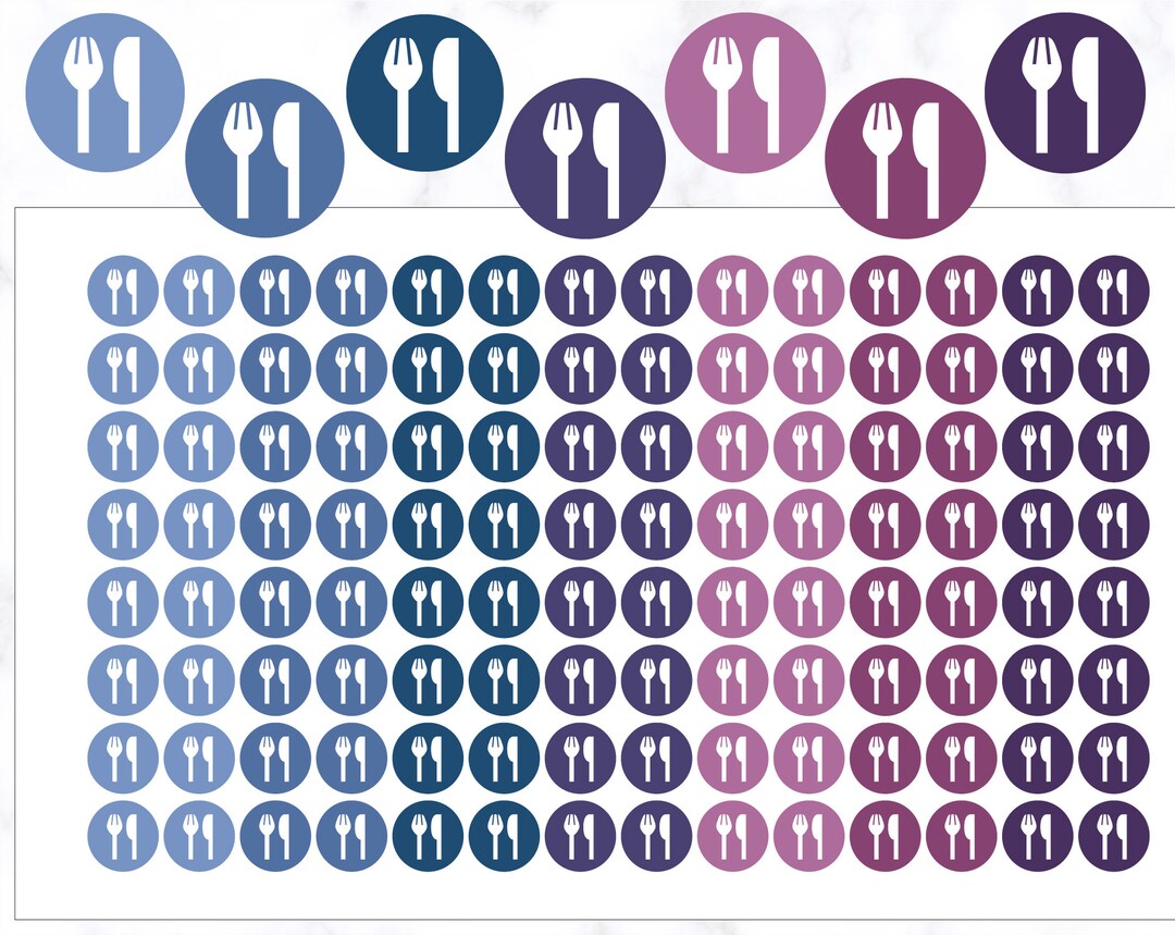 Cutlery Icon Stickers Cutlery Stickers Meal Plan Stickers - Etsy