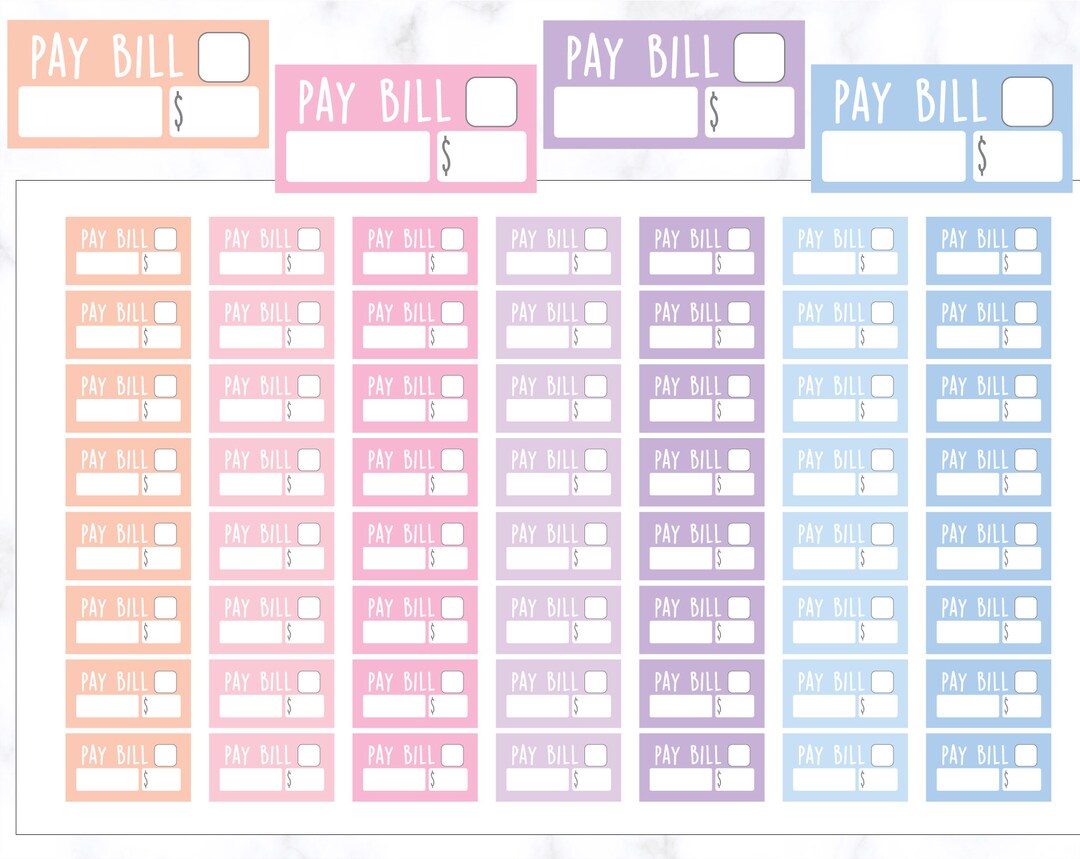 Mini Pay Bill Planner Stickers | Bill Due Stickers | Pay Bill Stickers ...