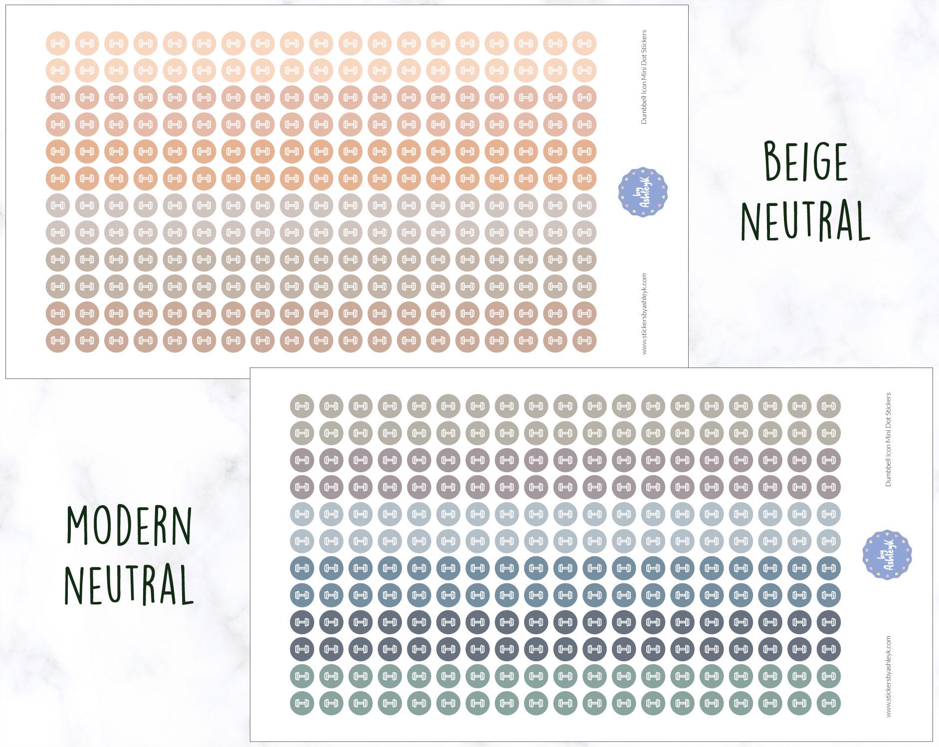 Dumbbell Icon Mini Dot Stickers | Gym Stickers | Workout Icon Stickers ...