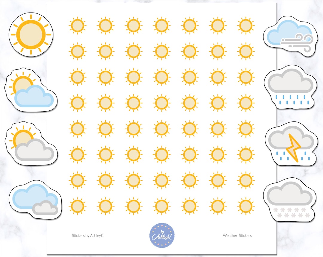 Weather Stickers | Sunny Stickers | Cloudy Stickers | Rain Stickers ...