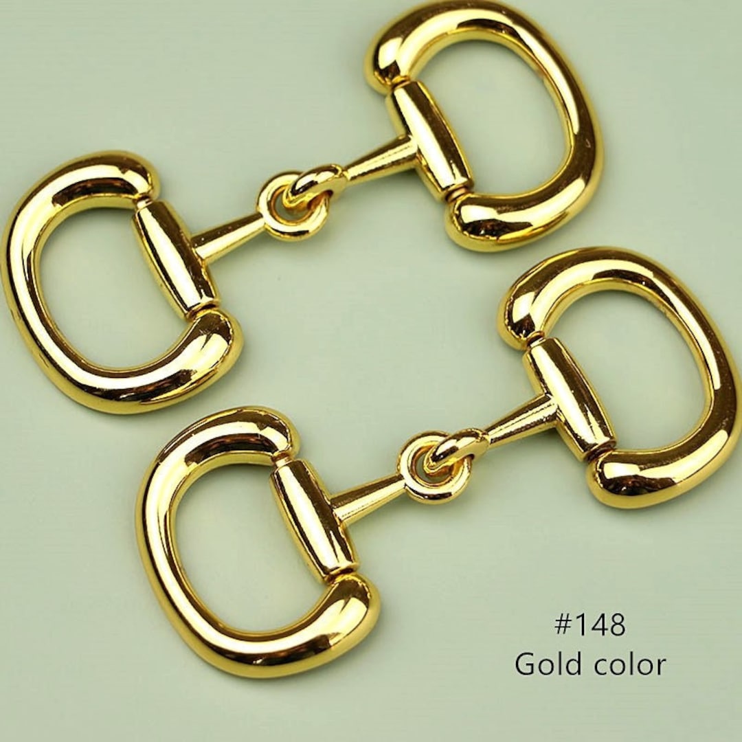 2pcs Horsebit Snaffle Bit Loop Ring, Outer Size 7.3x3.4cm, Bright Gold ...