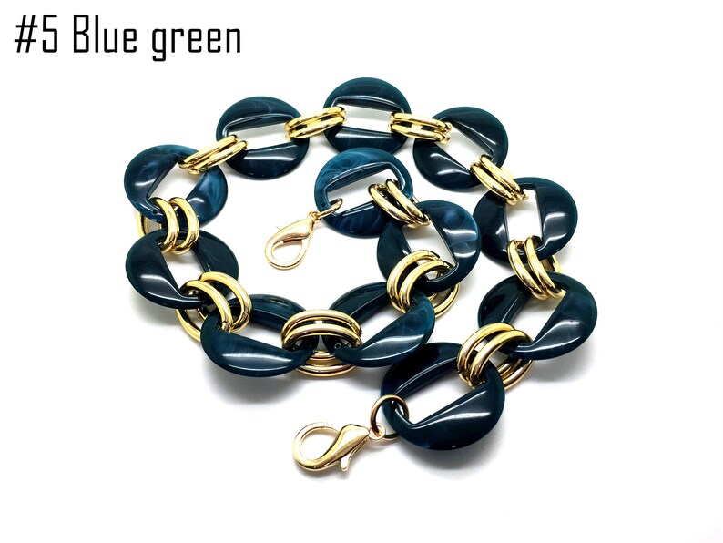 Flat 3.5cm ring acrylic chain in metal connection for purse | Etsy