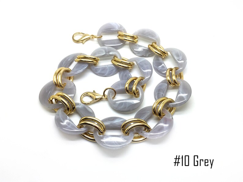 Flat 3.5cm ring acrylic chain in metal connection for purse | Etsy