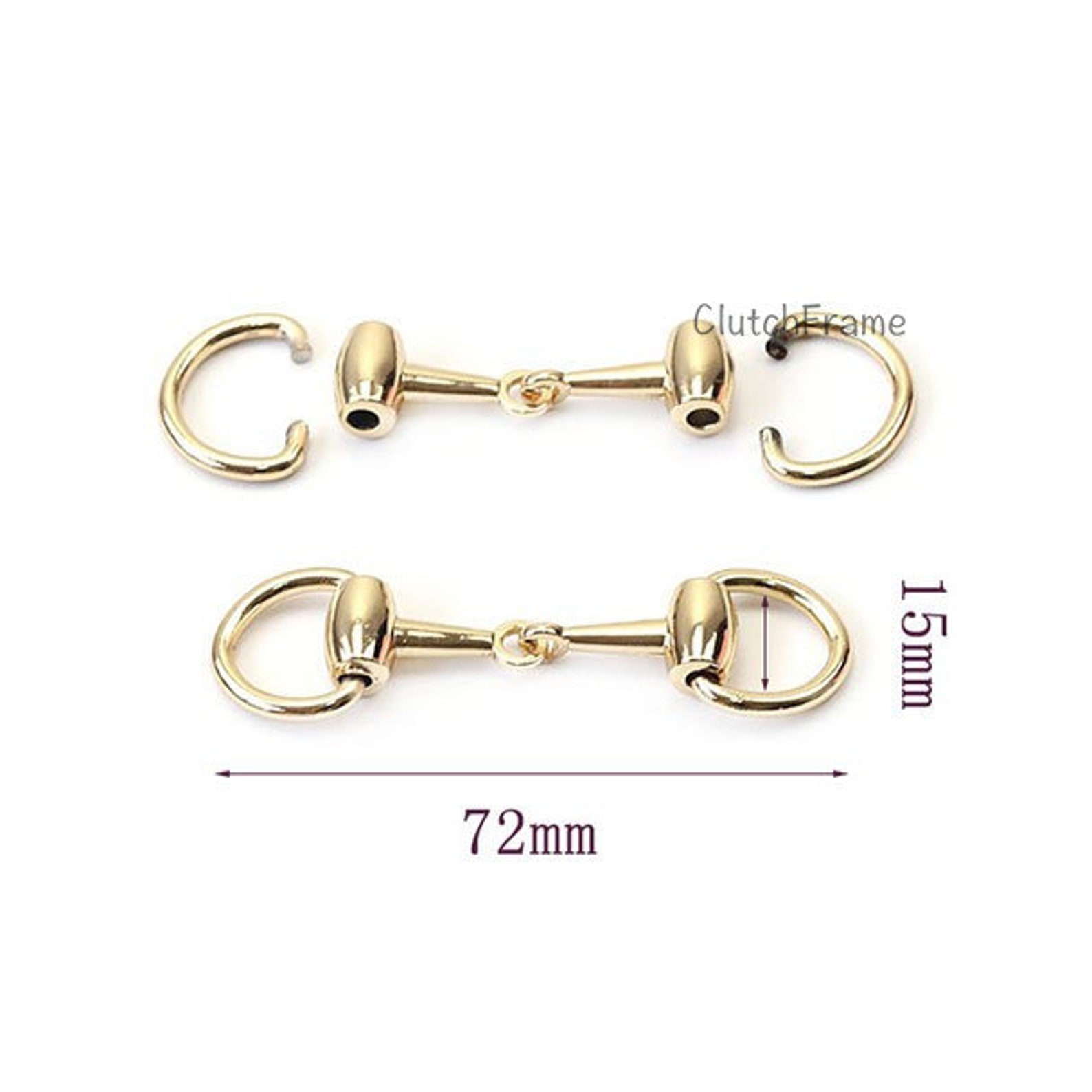 One Pair 7 Colors Bit Loop Ring, Inner L6.8 X W1.5cm, Outer L7.2 X W2 ...