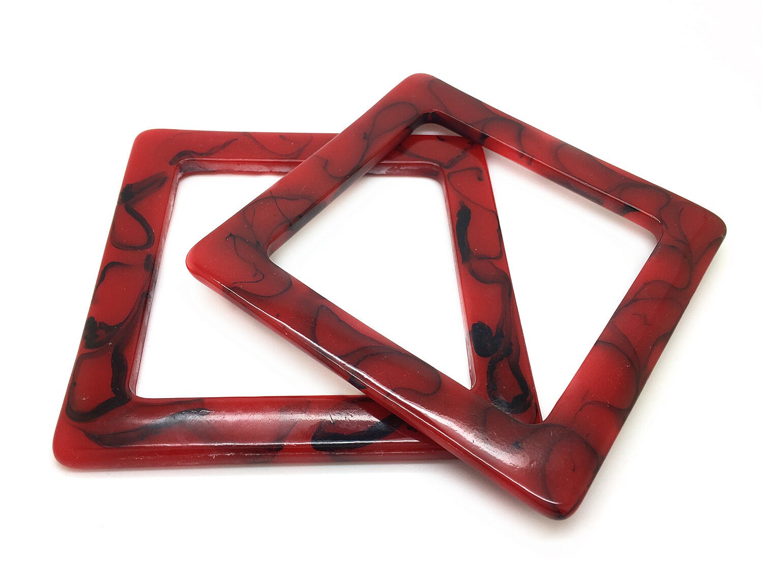 13cm square acrylic bag handle One pair 3 color handbag | Etsy