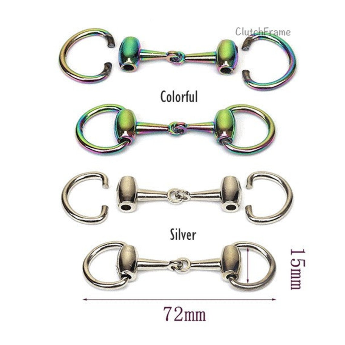 One Pair 7 Colors Bit Loop Ring Inner L6.8 X W1.5cm Outer - Etsy