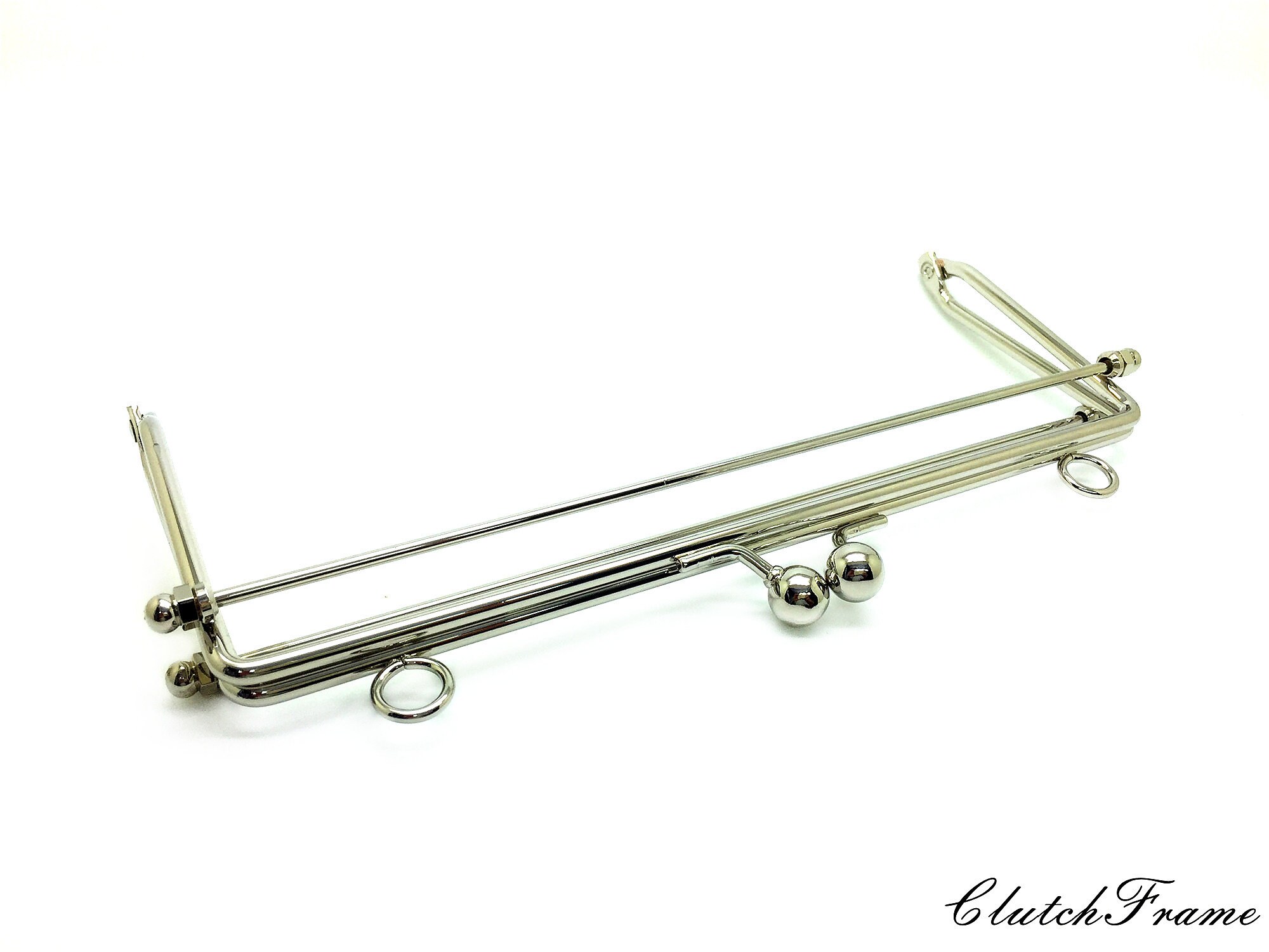 Metal cord purse frame with horizontal bars for hooking up | Etsy