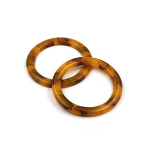 Outer 12cm Plano-convex Acrylic Bag Handle, One Pair, Tortoise Shell ...