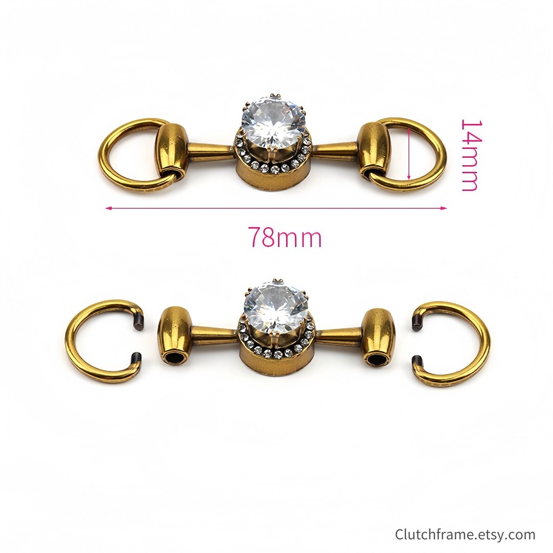 2PCS (1 Pair) Horsebit Snaffle Bit Loop Rings With Gemstones - HG007 ...