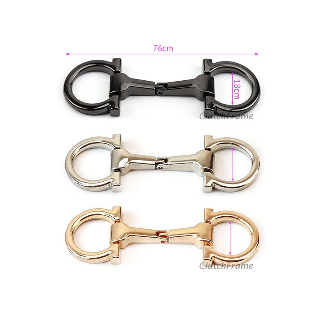 2pcs Horsebit Snaffle Bit Loop Ring, Rings Detachable, Outer Size 7.7x2 ...