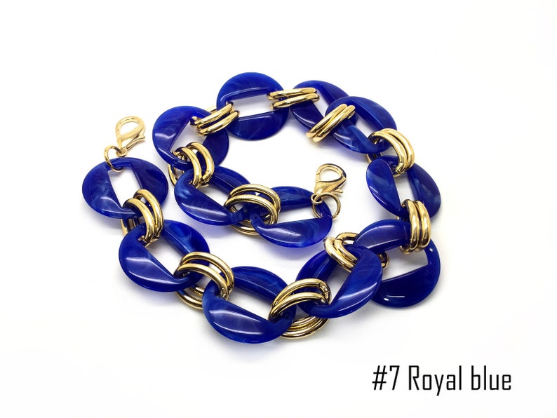 Flat 3.5cm ring acrylic chain in metal connection for purse | Etsy