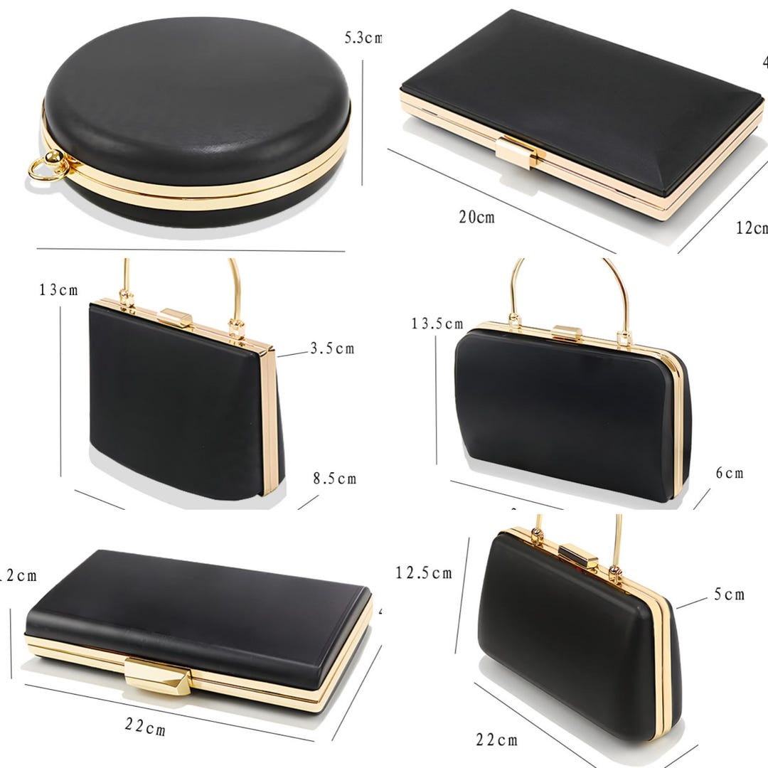 Purse Clutch Metal Frame With Two Plastic Clamshells for DIY Making ...