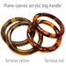 Outer 12cm Plano-convex Acrylic Bag Handle, One Pair, Tortoise Shell ...