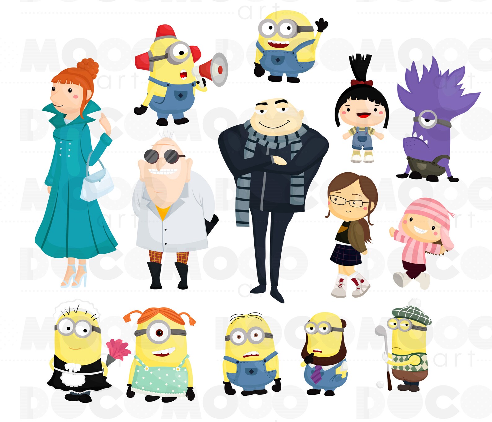Minion Clipart Cute Scientist Clip Art Family Free SVG | Etsy