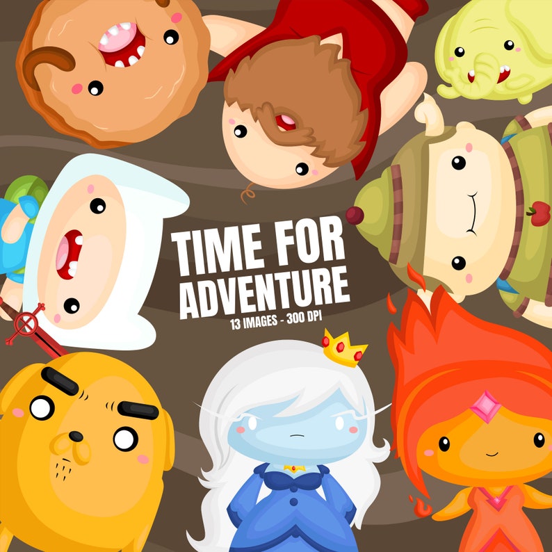 Adventure Time Clipart Lindo cartoon clip art Cute Kids | Etsy