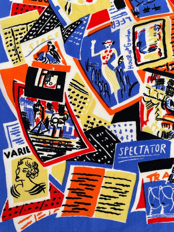 1950s scarf with magazine cover design - Gem