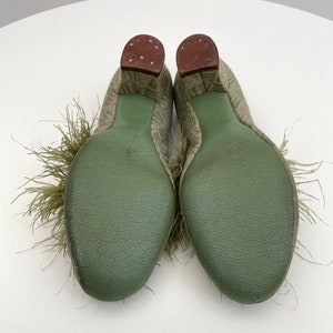 1920s Ostrich Feather Slippers Shoes With Original Shoe Bag Vintage ...