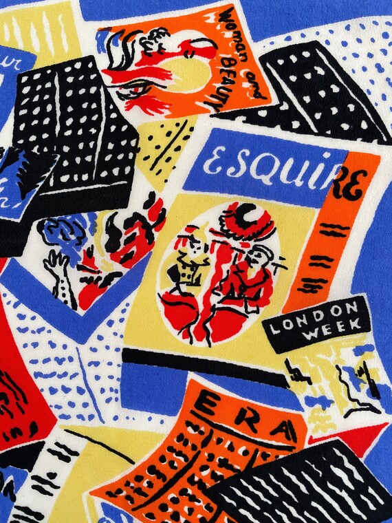 1950s scarf with magazine cover design - Gem