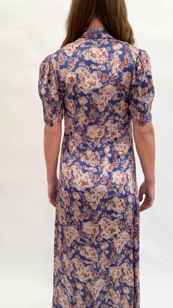 1930s robe 1937 Coronation commemorative fabric - Gem