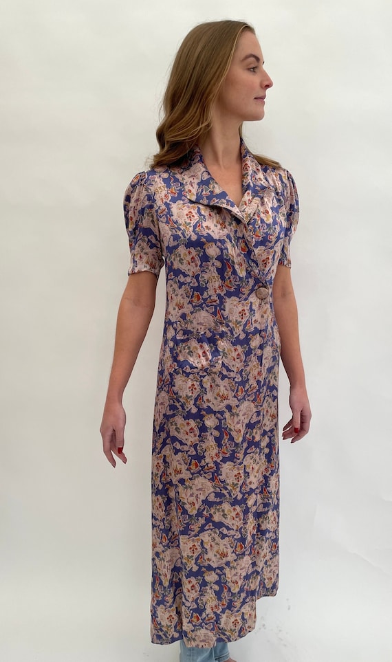 1930s robe 1937 Coronation commemorative fabric - Gem