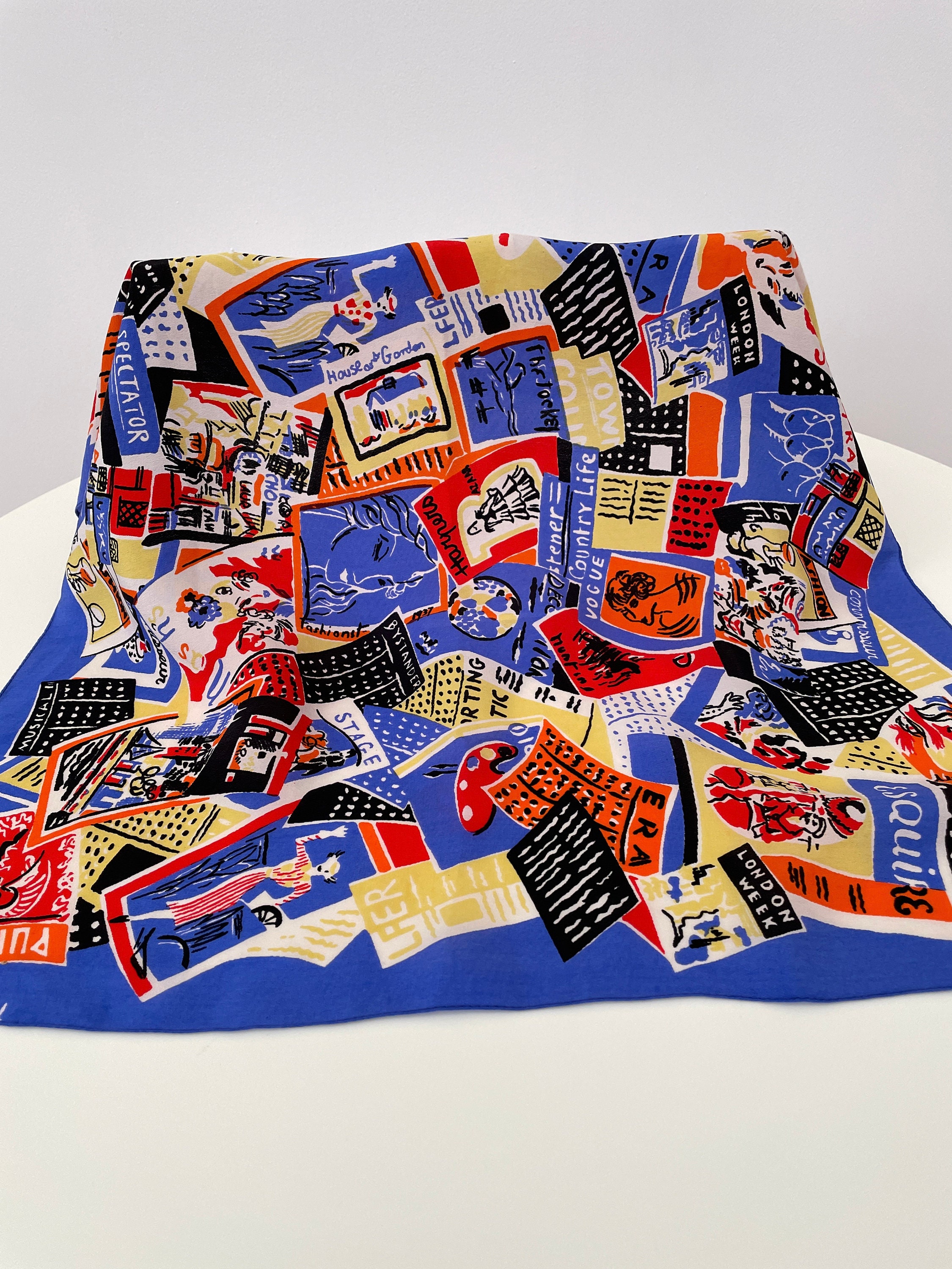 1950s Scarf With Magazine Cover Design - Etsy