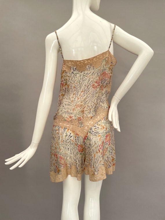 1920s teddy silk chiffon and lace antique - Gem