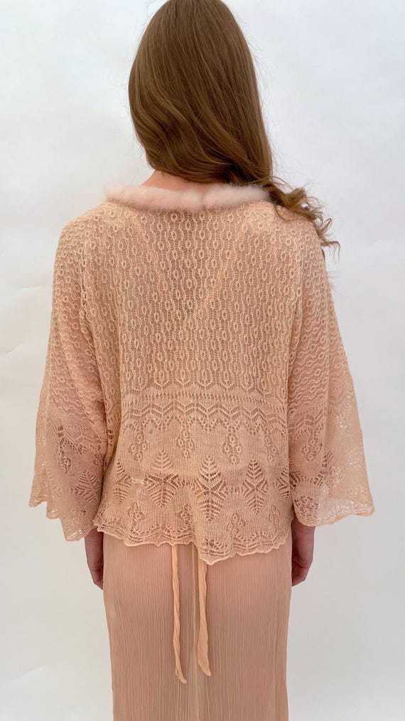 1920s boudoir jacket with ribbon flowers and swansdow… - Gem