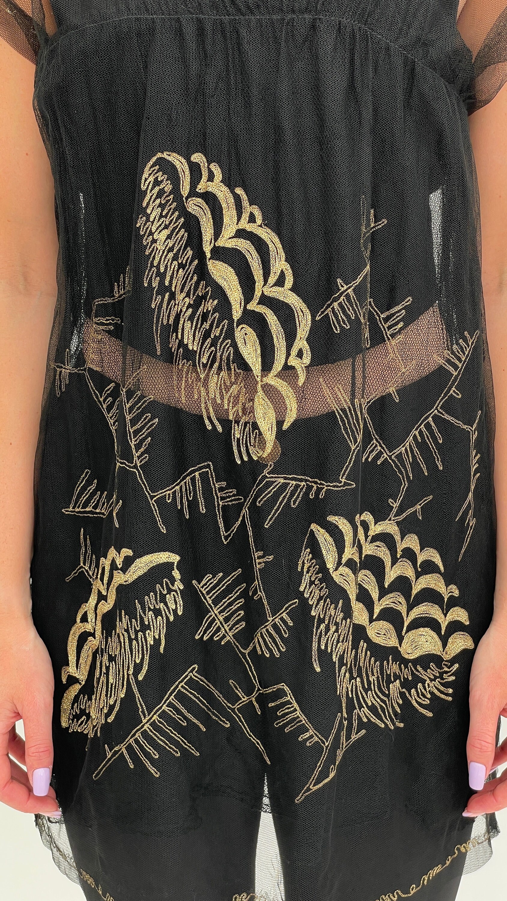 1920s Tunic Blouse Art Deco Design in Gold Bullion Embroidered Thread ...