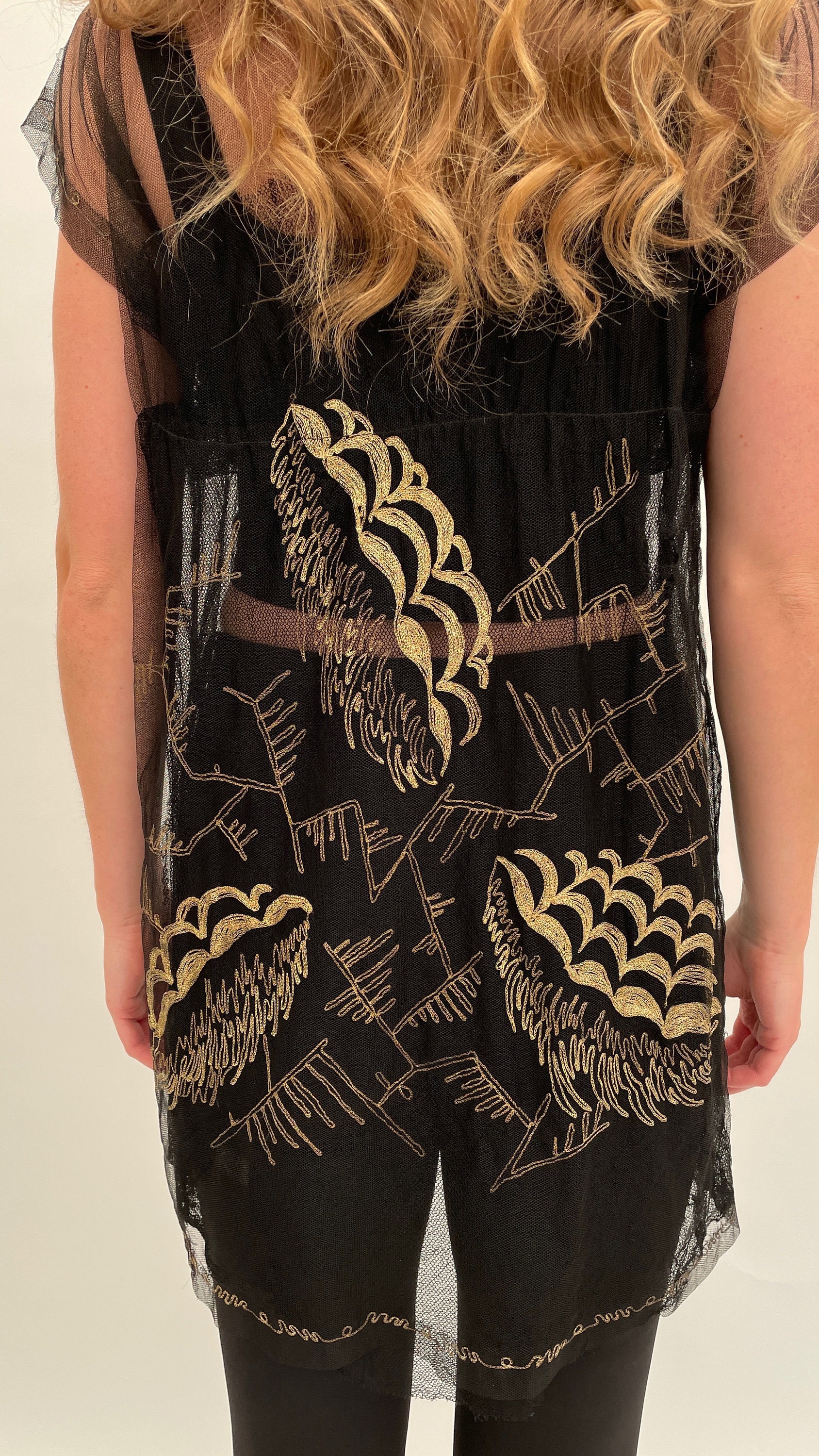 1920s Tunic Blouse Art Deco Design in Gold Bullion Embroidered Thread ...