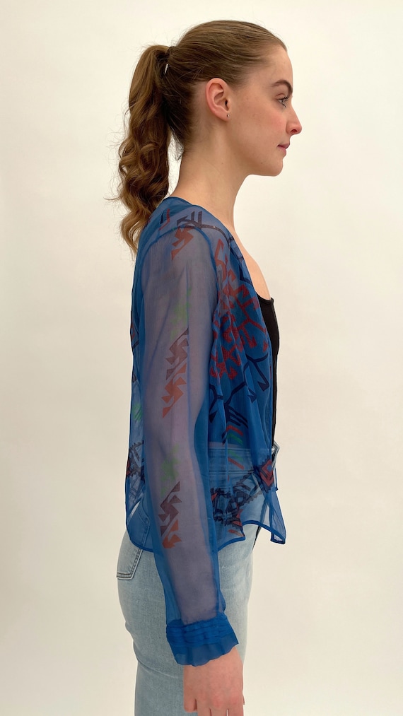 1920s chiffon jacket geometric design antique - Gem