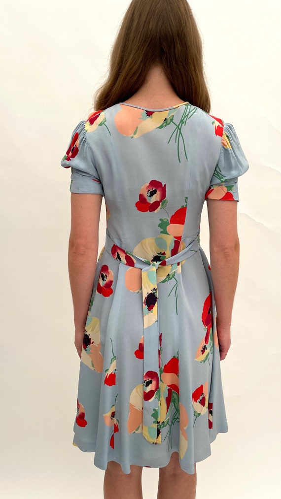 1930s dress with poppy flower design - Gem