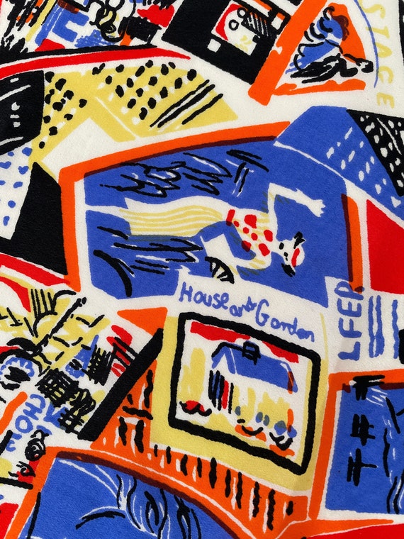 1950s scarf with magazine cover design - Gem