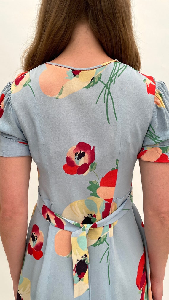 1930s dress with poppy flower design - Gem