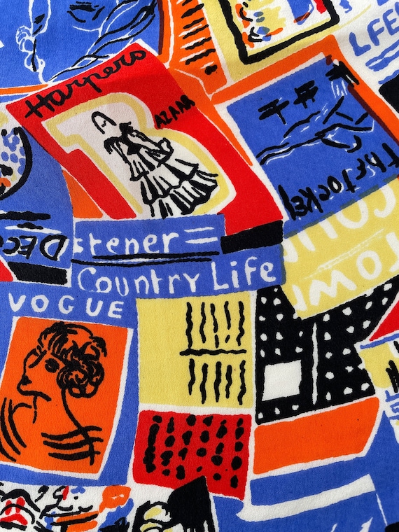 1950s scarf with magazine cover design - Gem