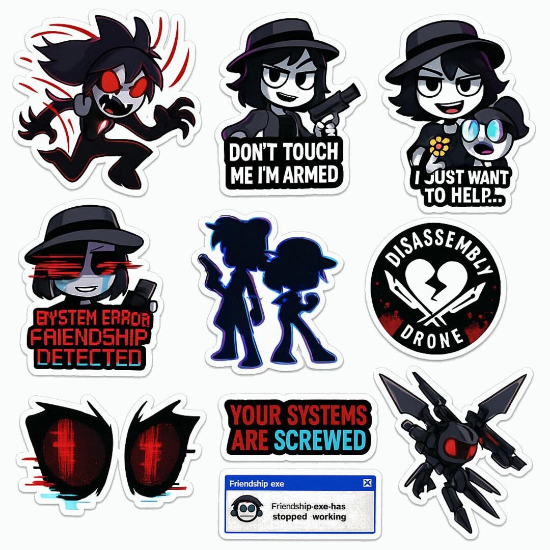 Murder Drones Inspired Design Pack – 10 Cool Glitchy Designs for ...