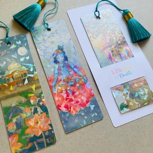 Krishna Bookmarks | Stationary Gift | Holographic Bookmark - Etsy