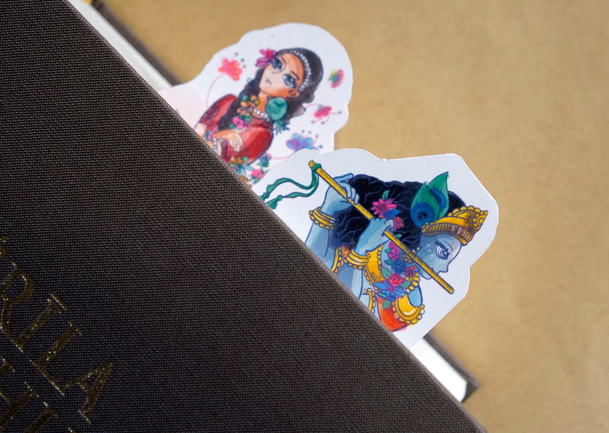 Radha & Krishna Bookmarks | Die Cut | Watercolour Art | Handmade ...