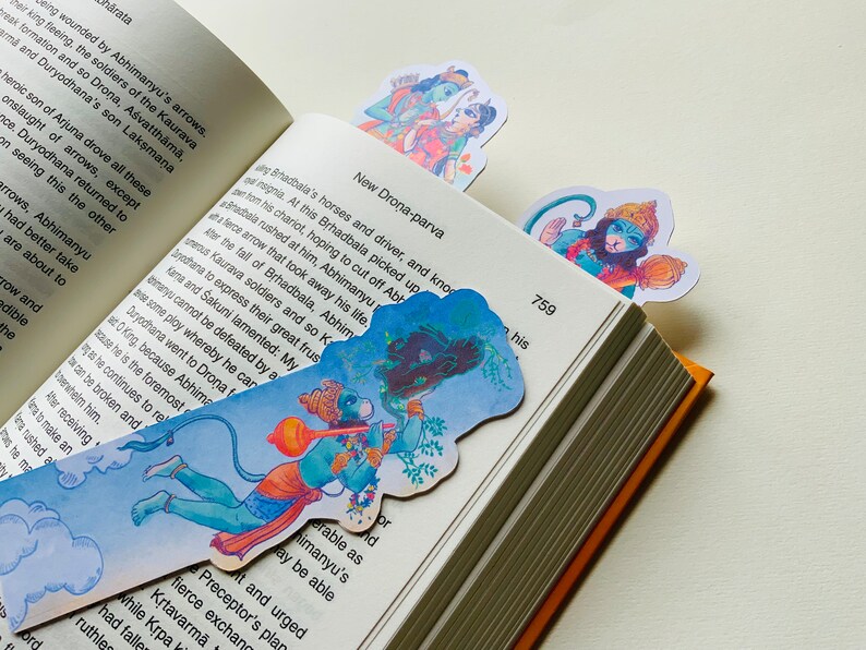 Sita & Rama Bookmarks | Die Cut Bookmarks | Hanuman Bookmark | Handmade ...