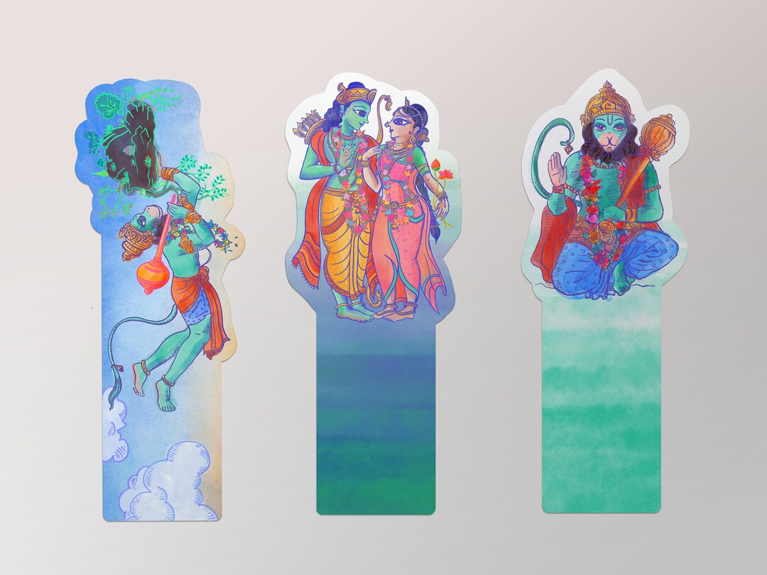 Sita & Rama Bookmarks Die Cut Bookmarks Hanuman Bookmark - Etsy