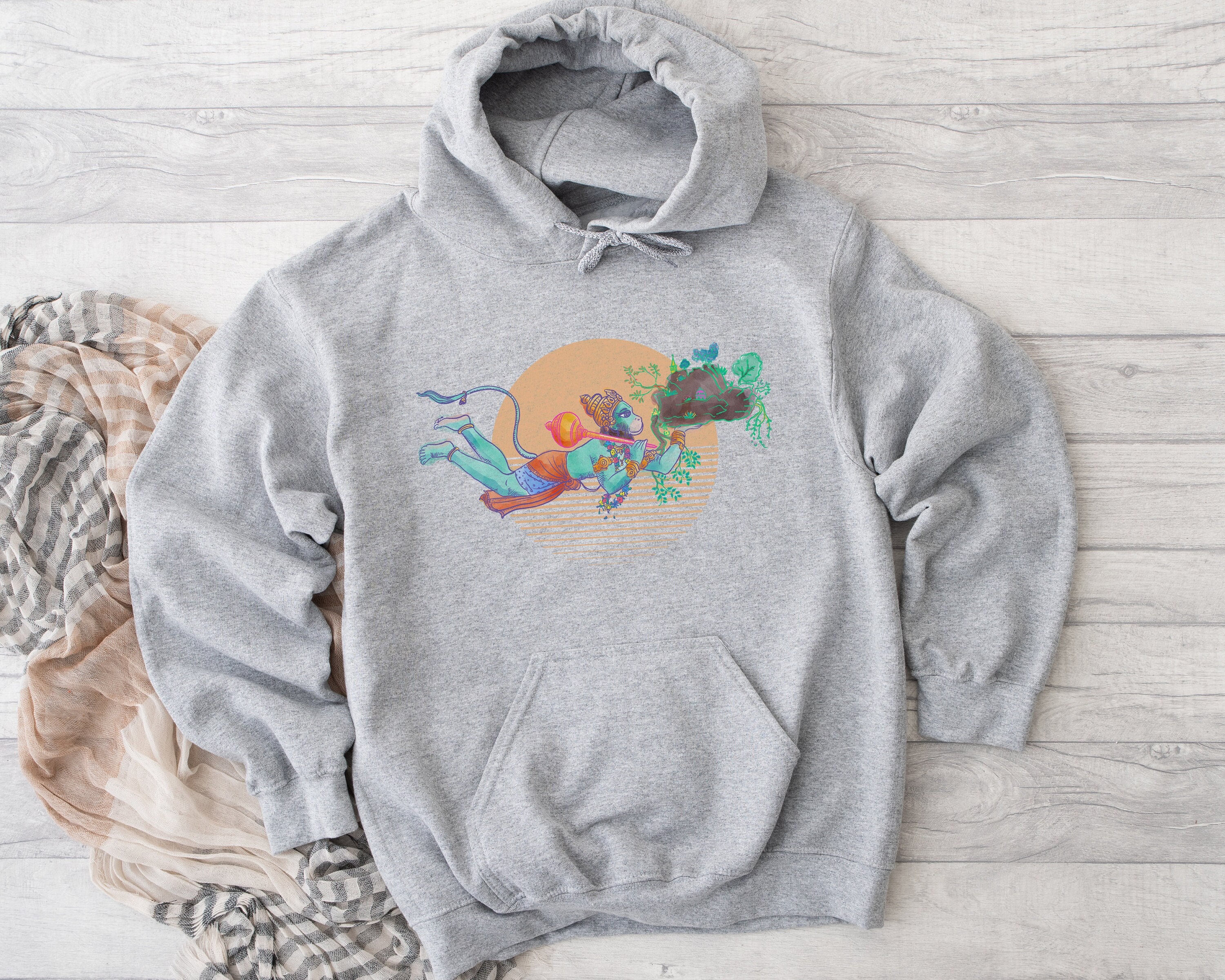 Hanuman Carrying Dronagiri Mountain Hooded Sweatshirt Unisex Hoodie ...
