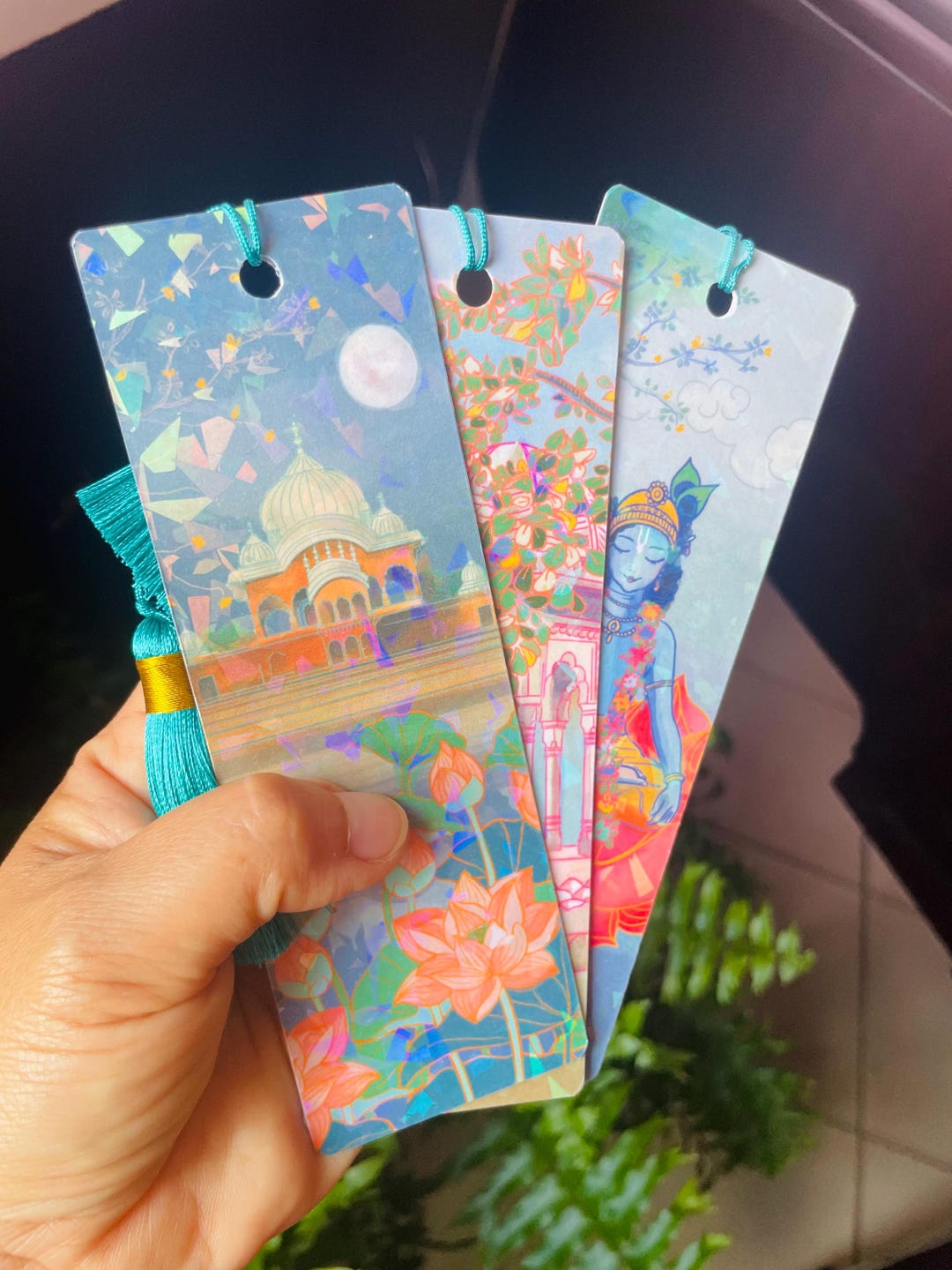 Krishna Bookmarks | Stationary Gift | Holographic Bookmark - Etsy