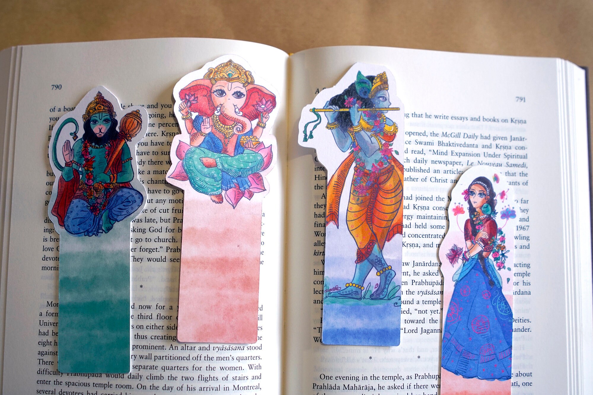 Illustrated Krishna Bookmarks Die Cut Watercolour Art - Etsy Australia
