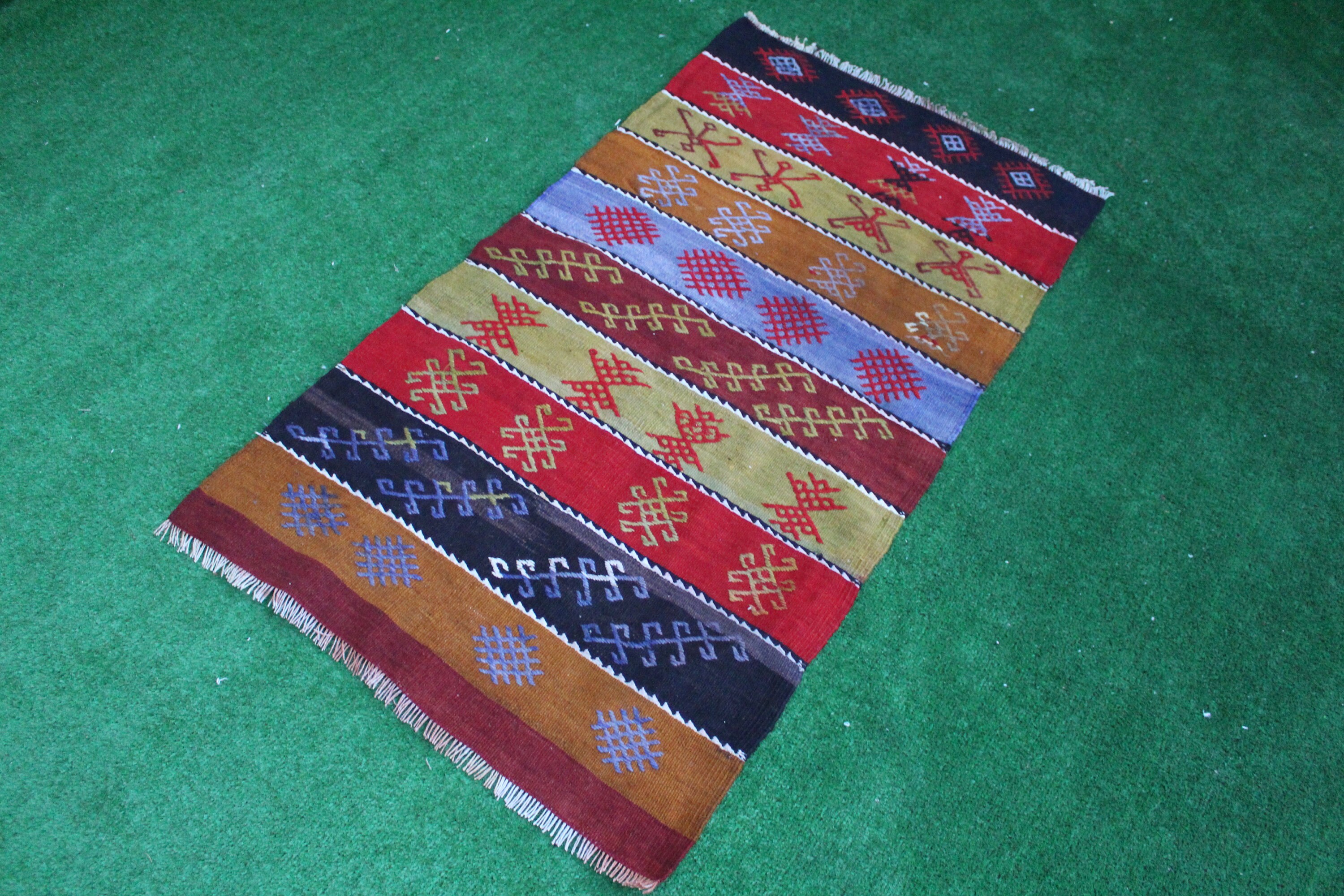 Small Rug, Turkish Kilim, Kilim Rug, Small Kilim, Doormat, Colorful ...
